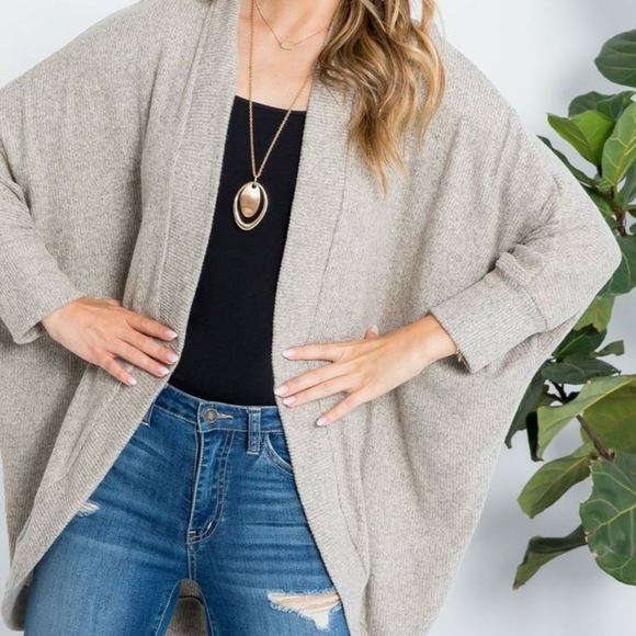 P & Rose | Sweaters | P Rose Full Size Run Banded Rib Brushed Knit Car ...